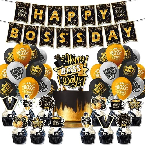 Amazon.com: Boss Day Decorations, Boss Day Banner, Happy Boss Day ...