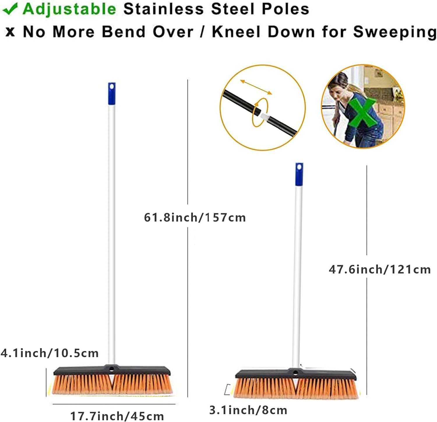 Snapklik.com : 18" Push Broom Outdoor Heavy Duty