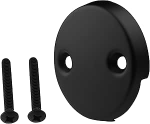 Aolemi Matte Black Two Hole Bathtub Overflow Faceplate Replacement with ...