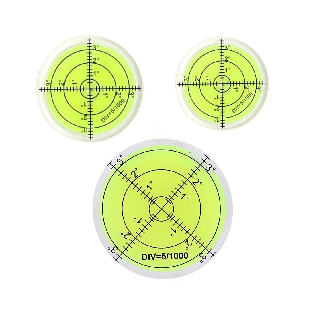 Buy 66/50/40mm Bubble Spirit Level 3PCS Degree Marked Surface Circular ...