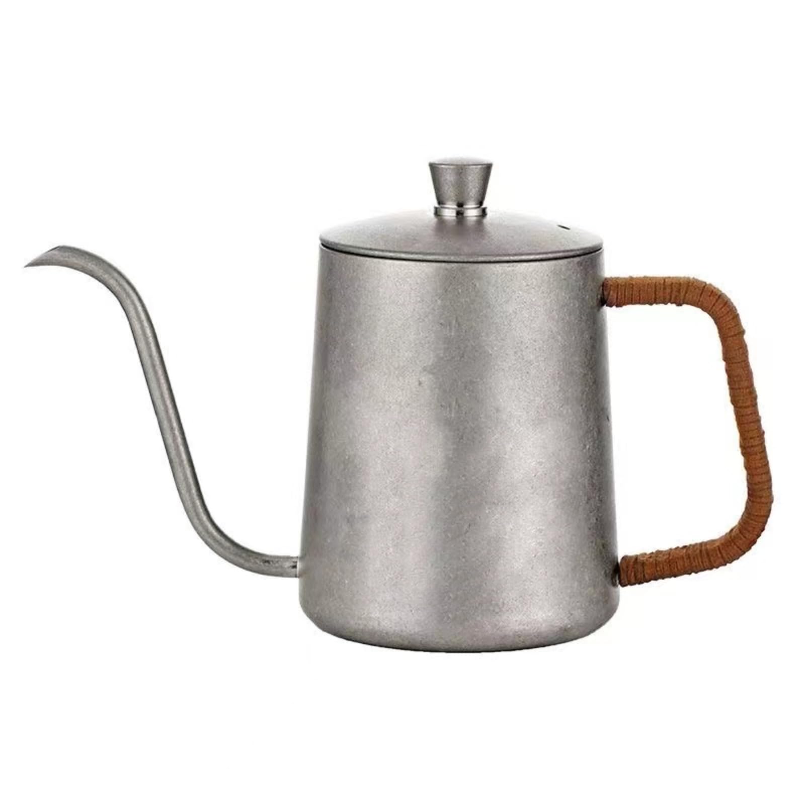 Amazon | 600ml チタン コーヒーポットチタンケトル 注ぎ口付きケトル キャンプ ケトル ウォーターケトル 蓋付き グースネックコーヒーポットキャンプ、ハイキング、釣りに適した ...