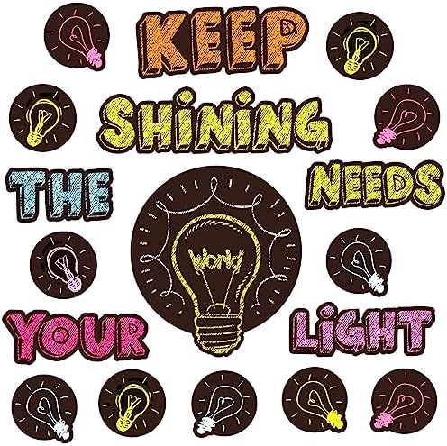 Amazon.com: 67pcs Light Bulb Keep Shining Classroom Bulletin Board Sets ...