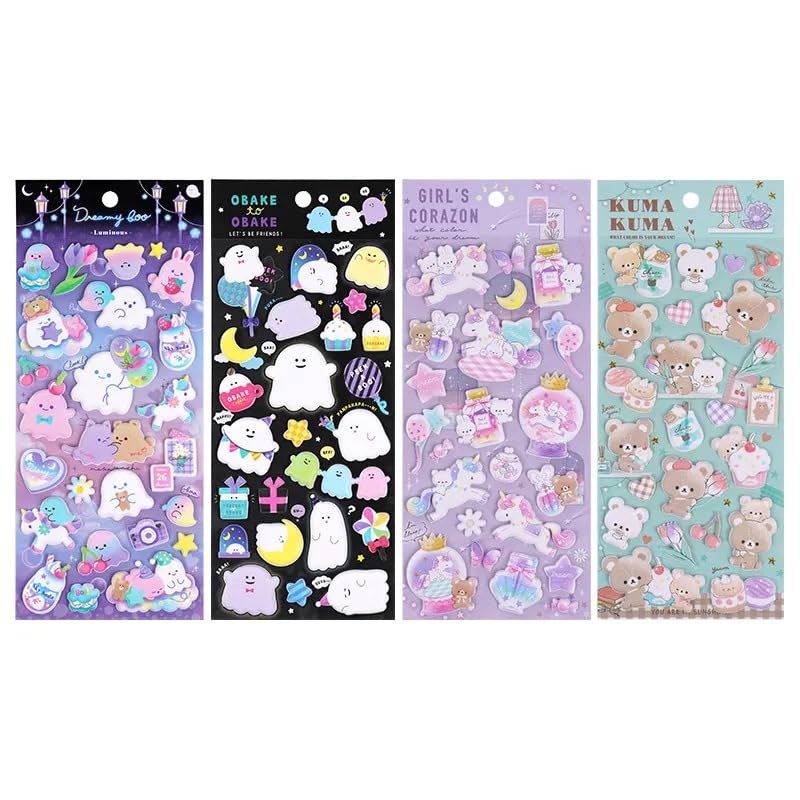 Crackles Kawaii and Cute 3D Puffy Stickers Set , DIY for Girls ...
