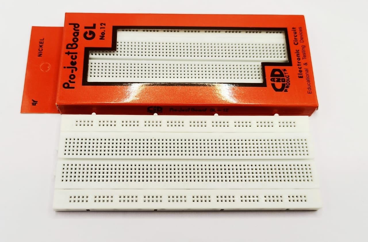 Lalitha® GL-12 840 Points Solderless Breadboard, Self-Adhesive for DIY Hobby Projects (1 ...