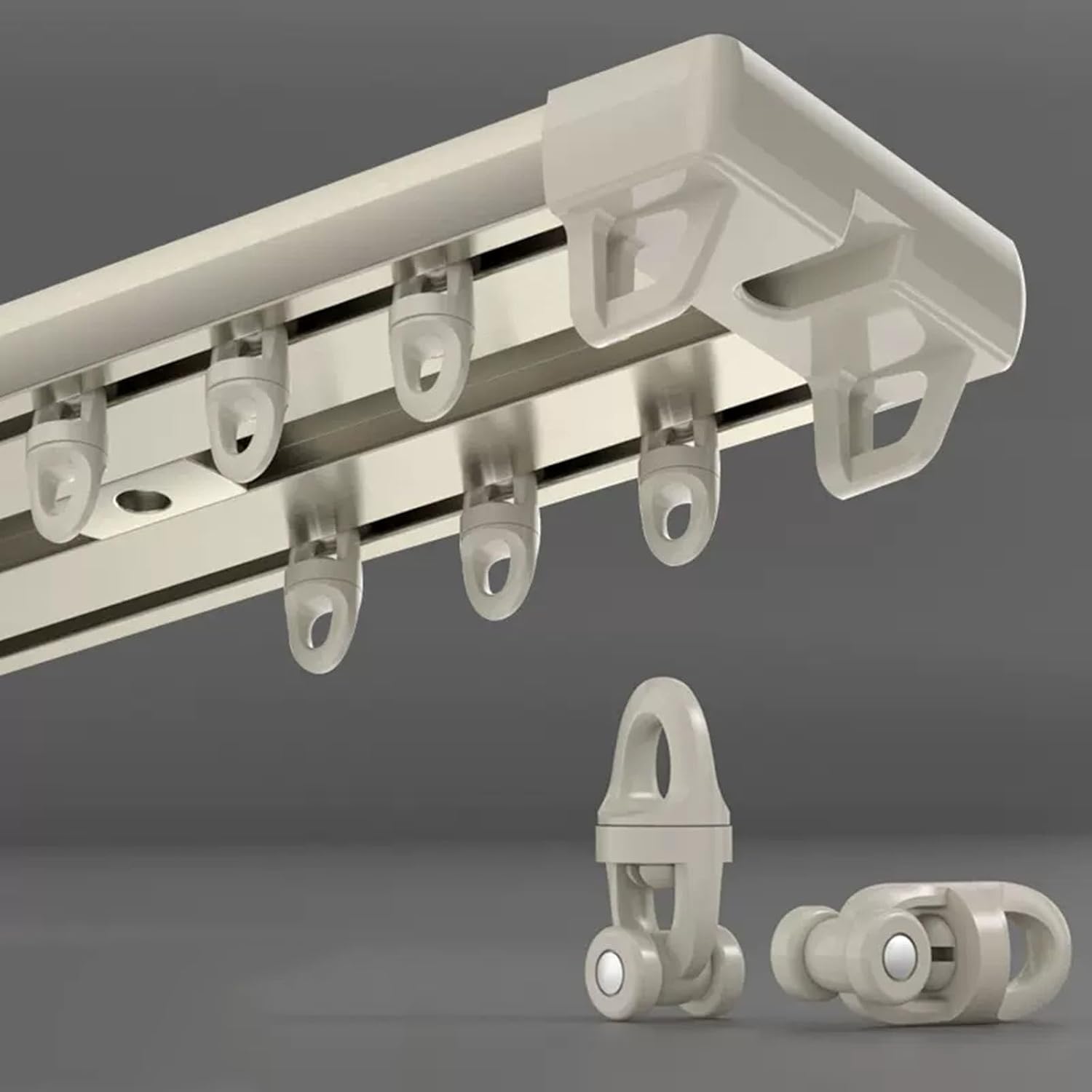 Curtain Conjoined Double Track Silent Heavy-Duty Curtain Rails ...