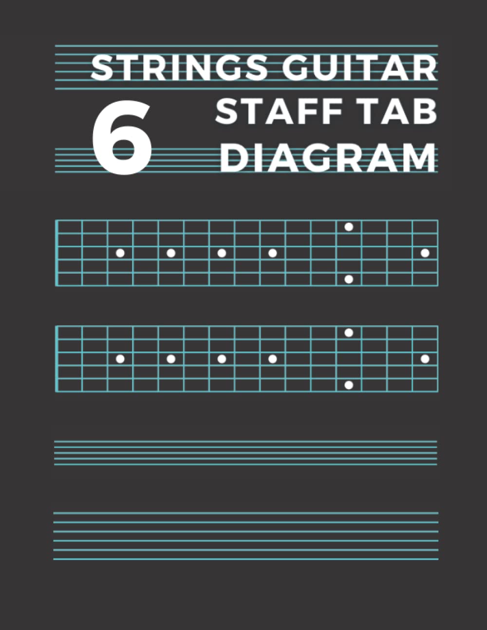 Buy 6 Strings Guitar Staff Tab Diagram: Blank Sheet Music paper ...