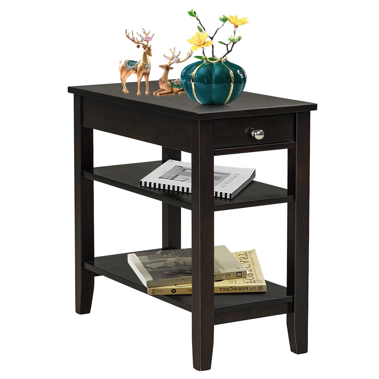 Amazon.com: Giantex End Table with Drawer, Narrow Side Table with 2 ...
