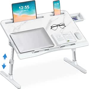 Amazon.com: EVETTO Bed Desk for Laptop - Adjustable X-Large Foldable ...