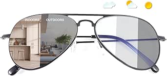 Amazon.com: PEEPAI Photochromic Blue Light Blocking Glasses UV400 Sunglasses Anti Eyestrain ...
