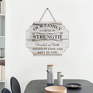 Amazon.com : Inspirational Quotes Wood Sign Our Family a Circle of ...