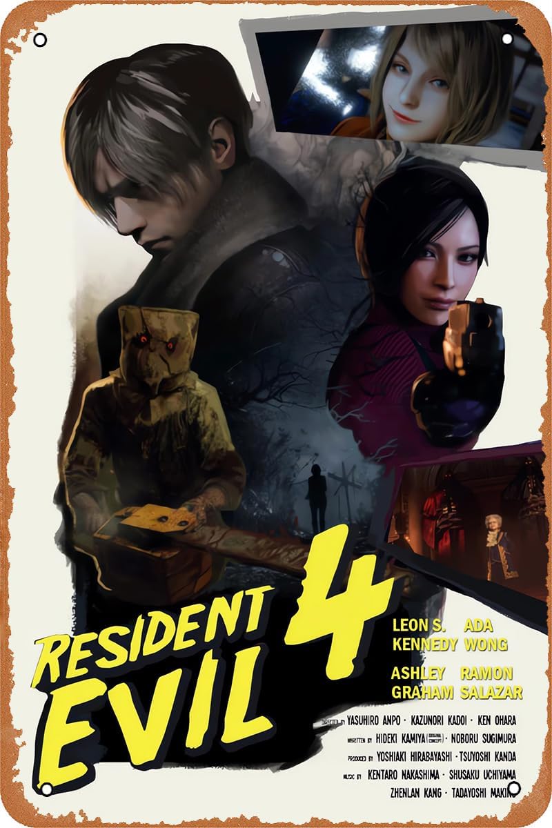 Amazon.com: DOUKSIPII Resident Evil 4 Remake Game Movie Poster Vintage ...
