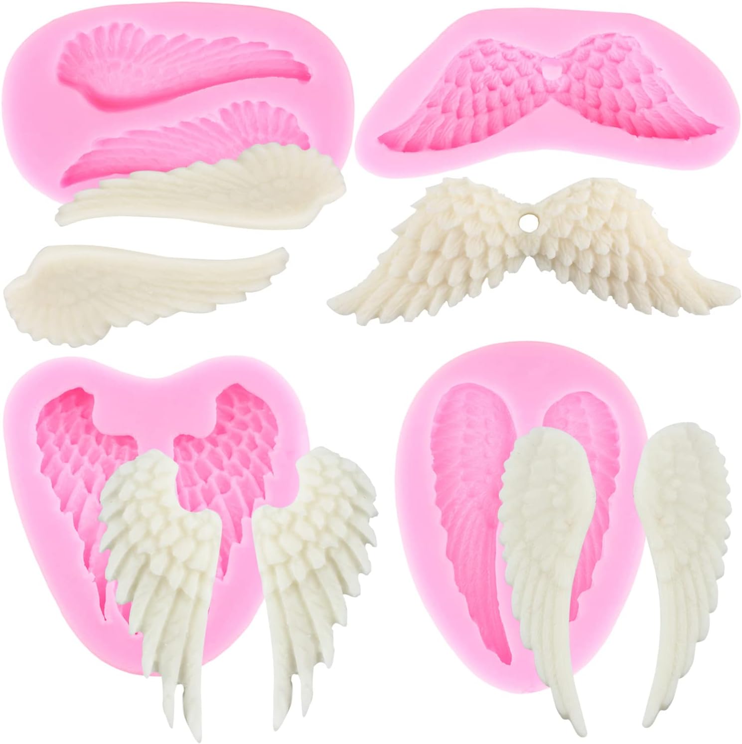 Amazon.com: Angel Wing Fondant Silicone Molds, 3 Packs Wings for Baby ...