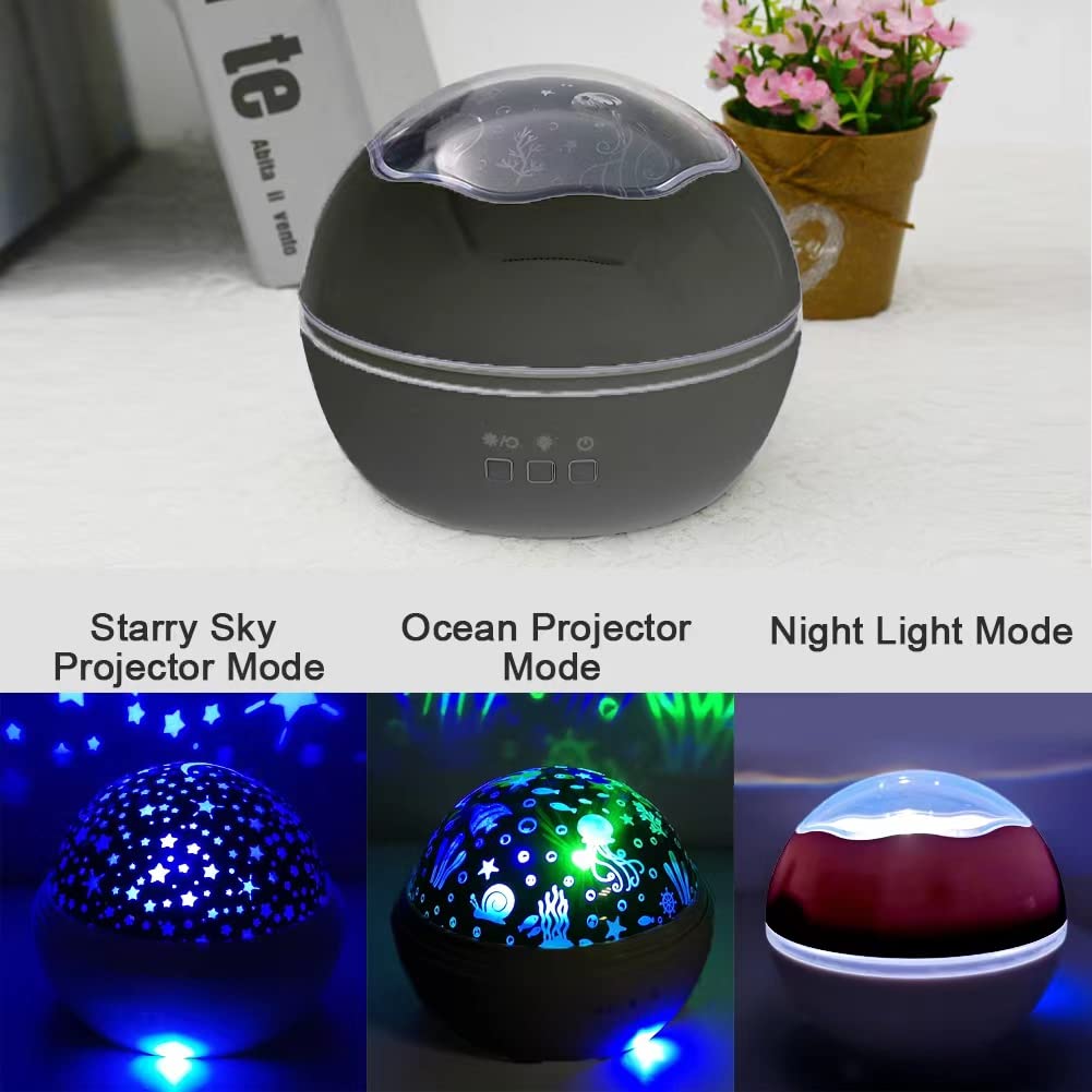 Revolving Projection Night Lights Star Master Rotating 360 Degree Moon