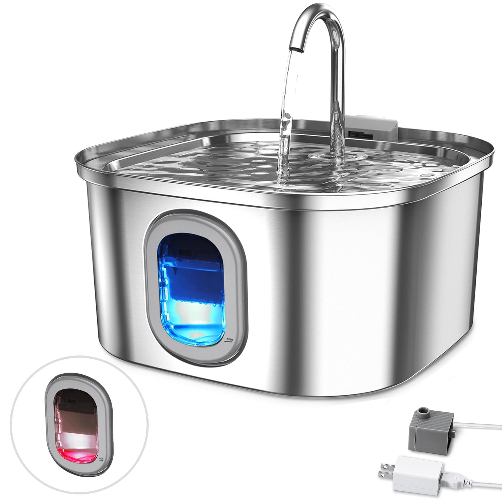 Drinking Water Fountains Indoor Cat Water Fountain, 85Oz/2.5L Pet
