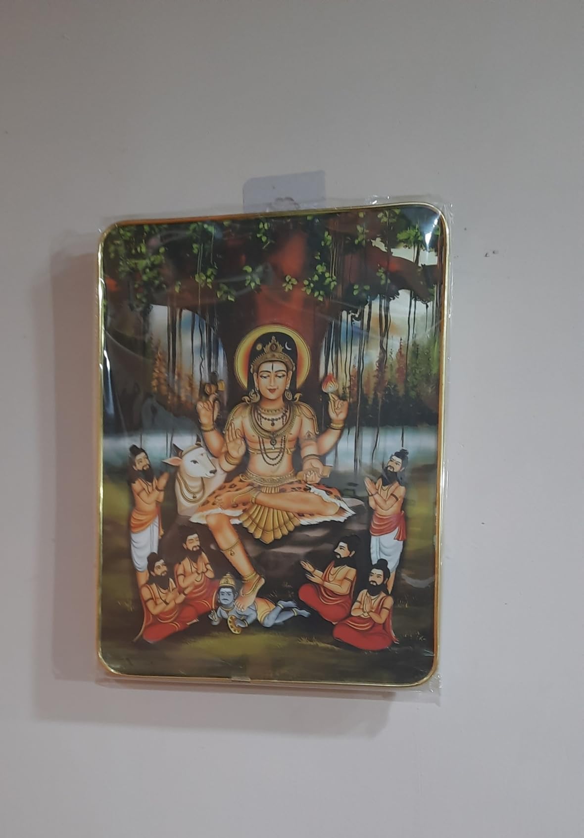 Rousrie Dakshinamurthy Photo With Golden Frame | Dakshina Murthy Idol ...
