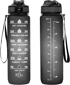 Amazon.com: 32 oz Water Bottles with Times to Drink and Straw, Motivational Water Bottle with ...