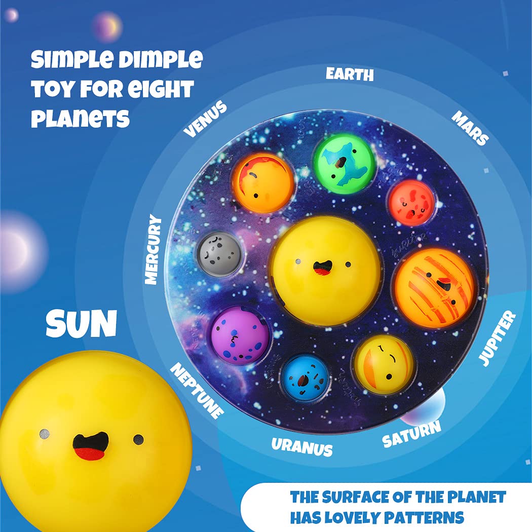 VARWANEO Planet Simple Dimple Fidget Popper Toys, Planets for Kids ...
