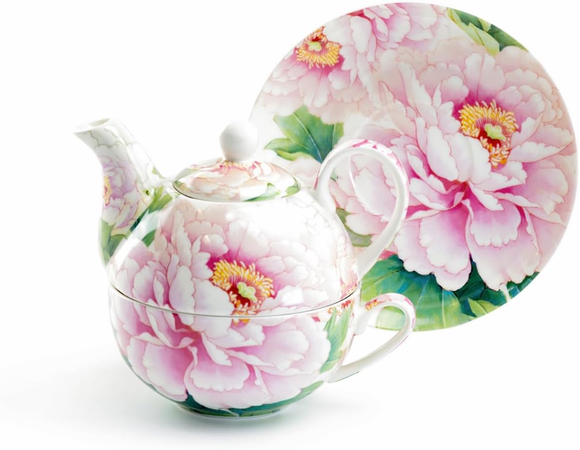 Amazon.com | Gracie China Empire Peony Fine Porcelain Tea For One Set ...