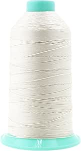 Amazon.com: Mandala Crafts Bonded Nylon Thread Off White Heavy Duty ...