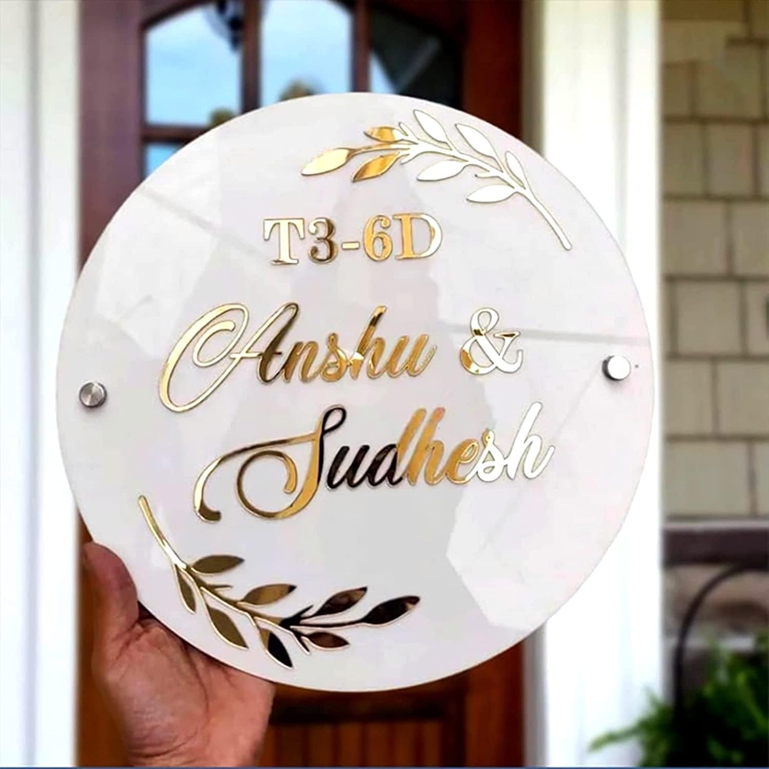 Heartsly | Circular Personalised Modern Name Plates for Home Entrance ...