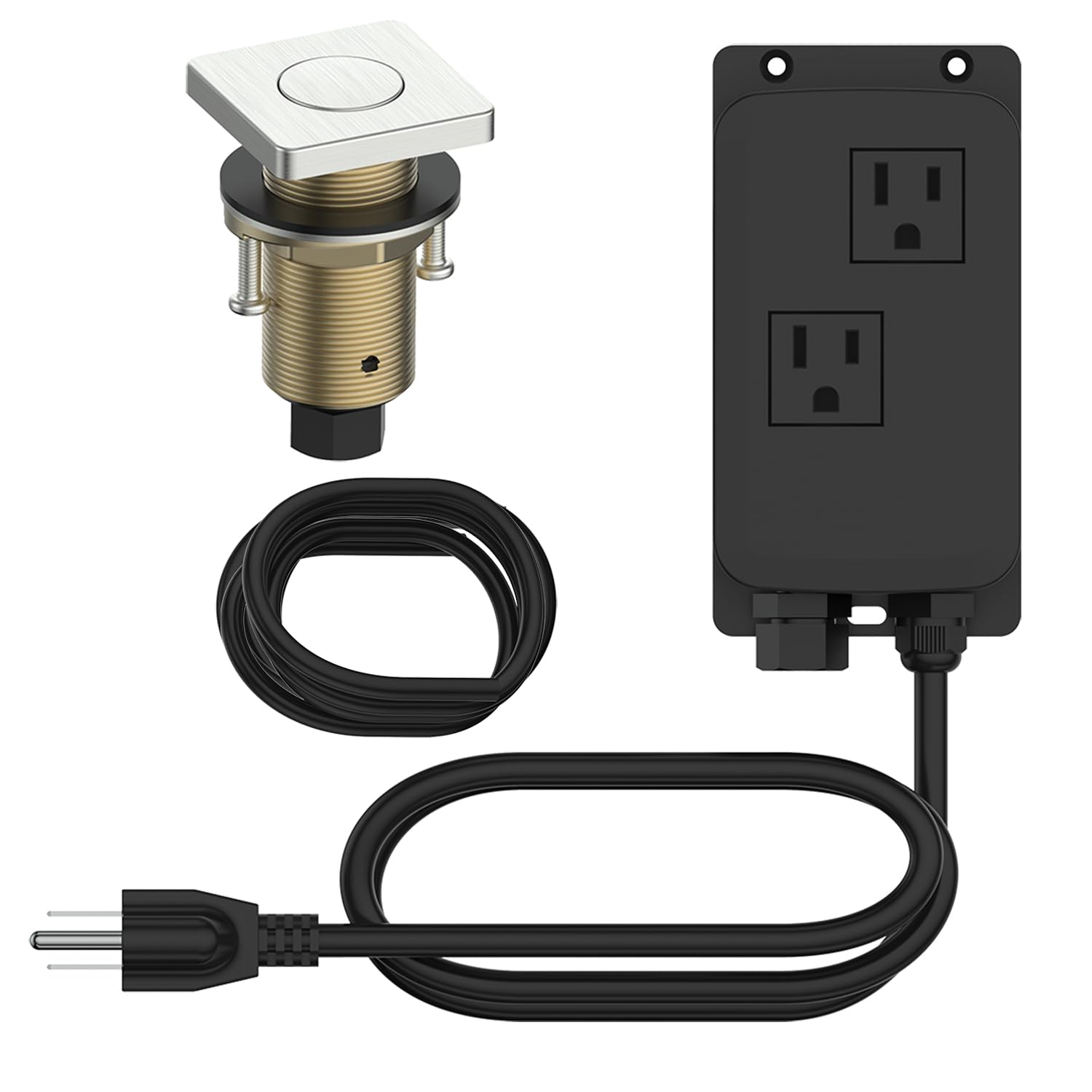 KANARY Square Garbage Disposal Air Switch Kit, Sink Top Air Push Brass ...