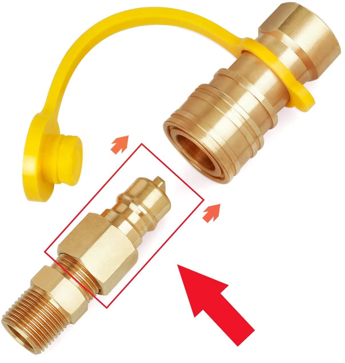 Snapklik.com : Propane Brass Quick Connect Fitting Adapter Female Plug ...
