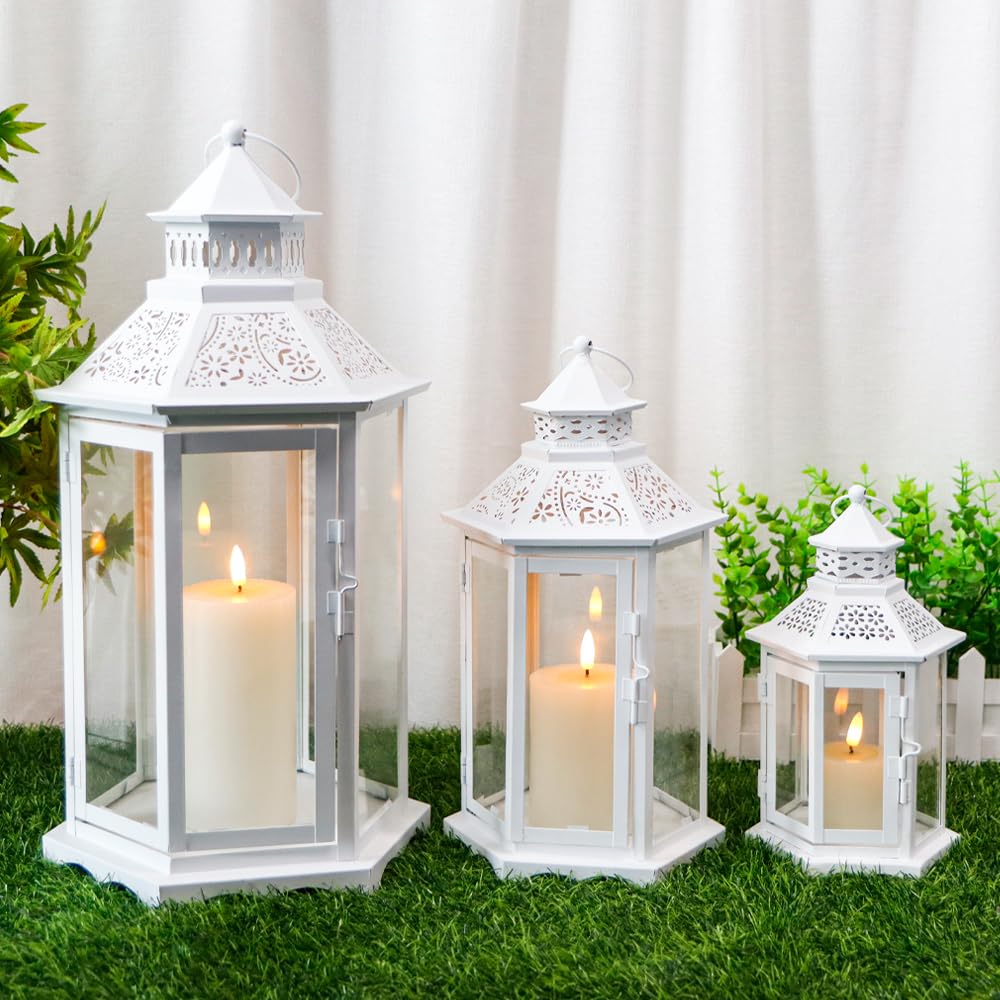 12 White Table Lanterns