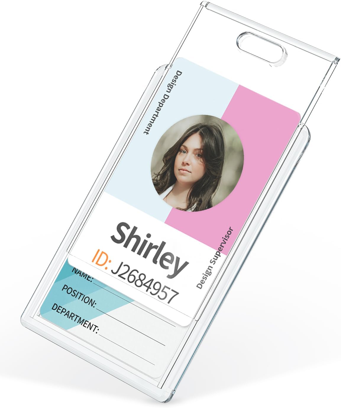 Amazon.com : Uniclife 2 Pack Sliding Badge Holder Vertical Clear Card ...