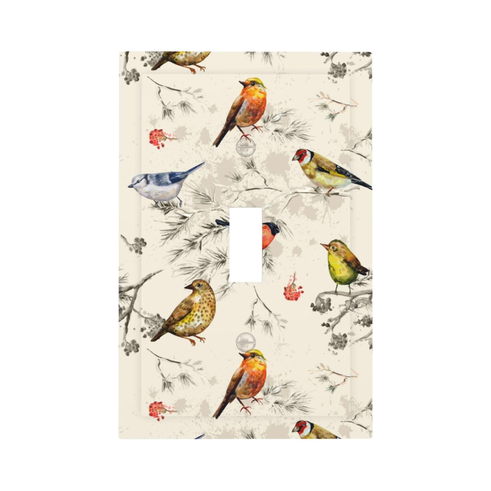 VunKo 1 Gang Toggle Decorative Vintage Little Birds Watercolor Wall ...
