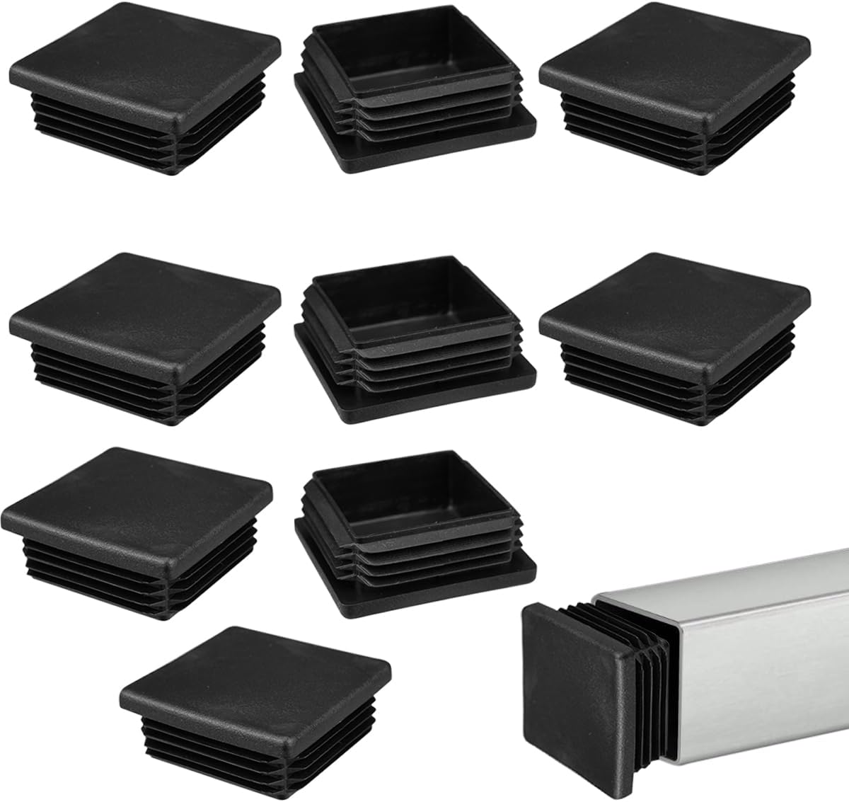 Amazon.com: 10 Pieces 2 inch Square Tubing Black Plastic Plug,2 Inch ...