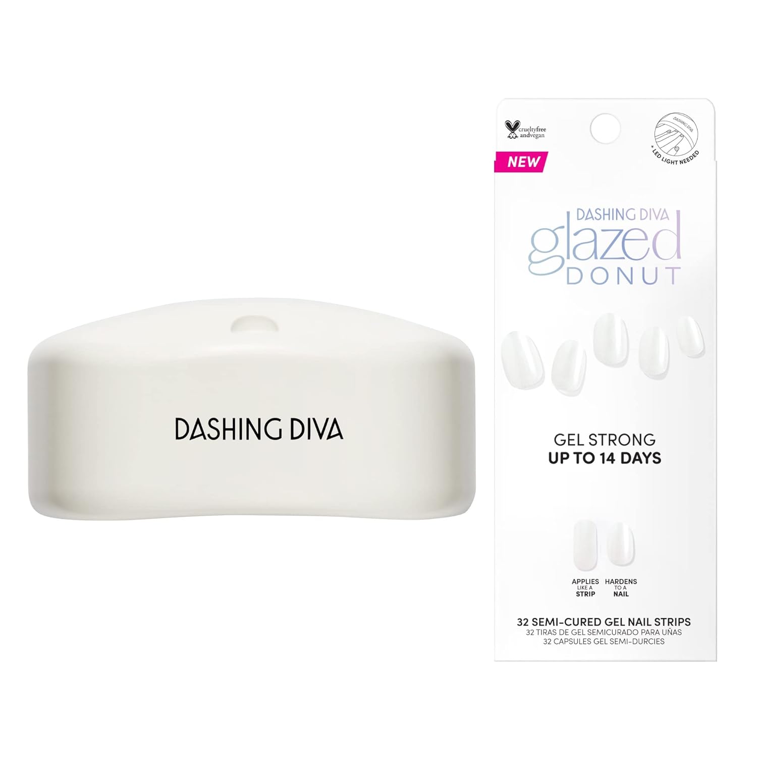 Amazon.com : Dashing Diva Glaze Salon Nails Starter Set - Vanilla Glaze Gel Nail Stickers with ...
