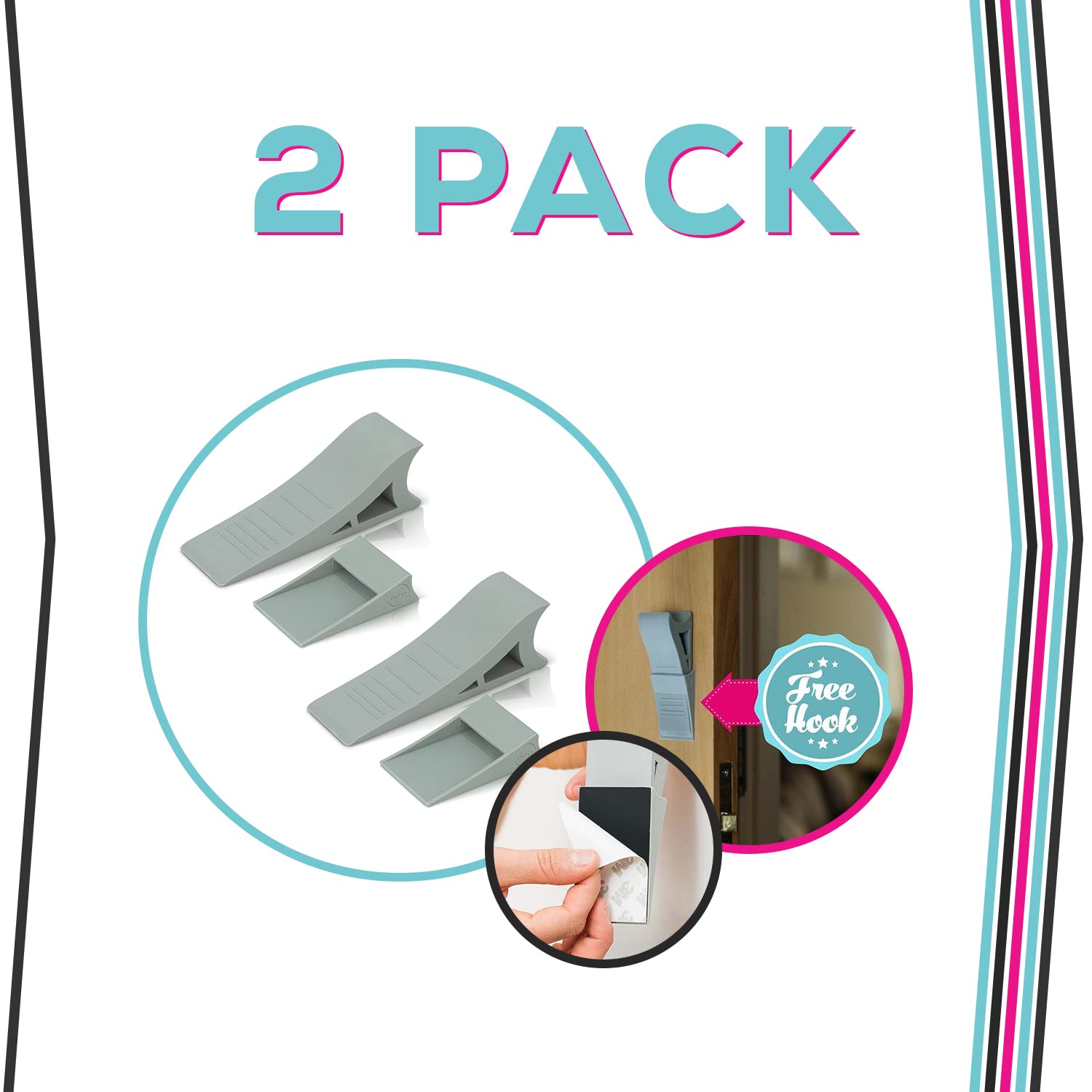 Snapklik.com : Heavy Duty Rubber Door Stopper Zero Edge Door Wedge ...