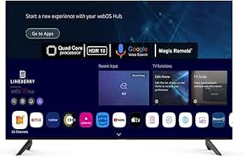 LIMEBERRY 55 inche 4K Ultra HD Smart QLED WebOs Frameless TV, Magic Remote with Smart Voice ...