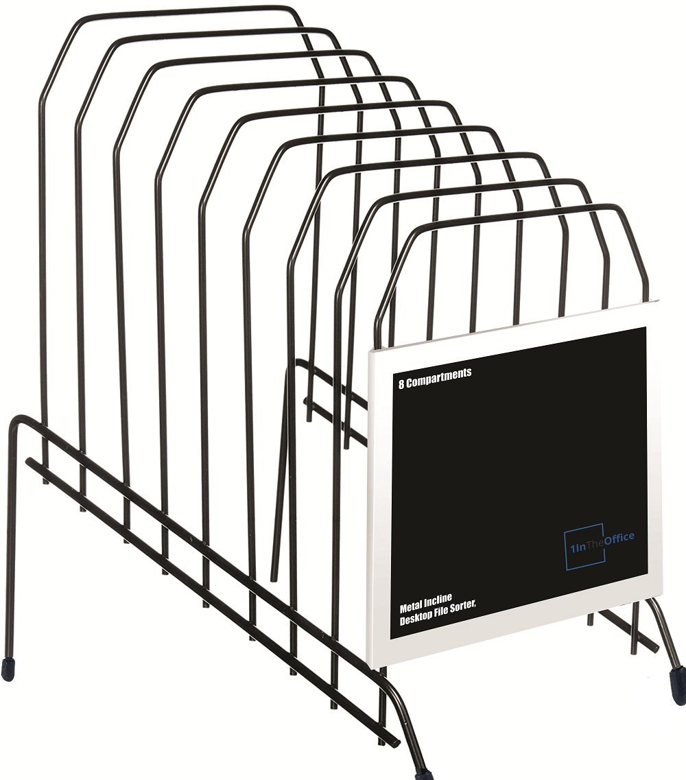Snapklik.com : 1InTheOffice Metal Incline Desktop File Sorter, 6 ...