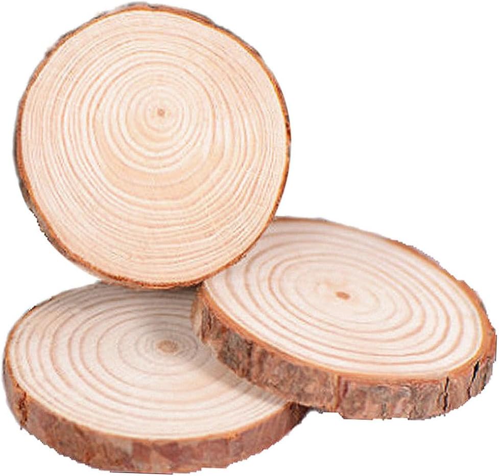 Amazon.com: TEHAUX 100pcs Decorative Round Wood Slices Pine Wood Bark ...