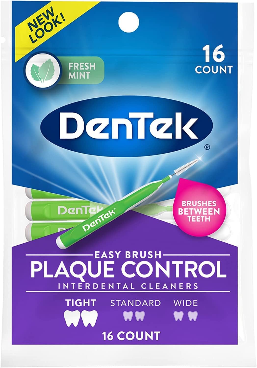Amazon.com: DenTek Easy Brush Interdental Cleaners, Mint, 16 Count ...