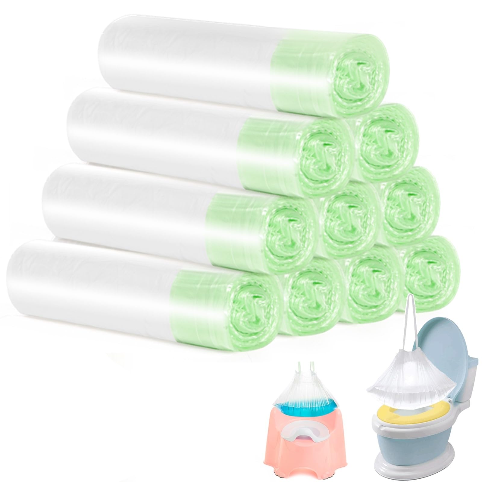 Amazon.com : Tebery 100 Pack Portable Potty Chair Liners with ...