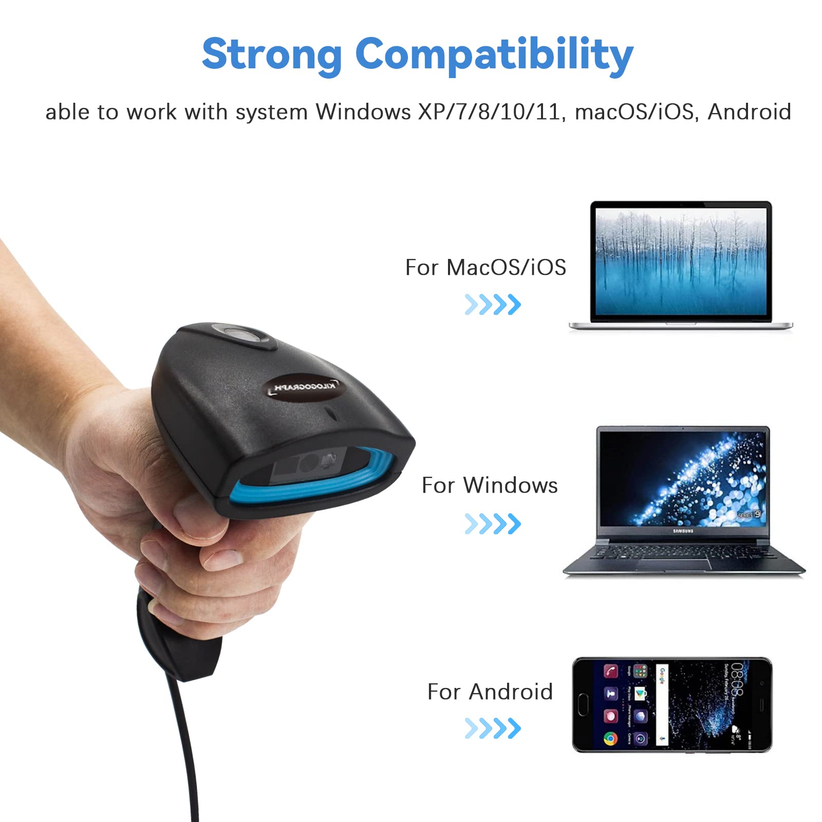 Snapklik.com : KILOGOGRAPH Bluetooth QR Code Scanner - Book Scanner For ...