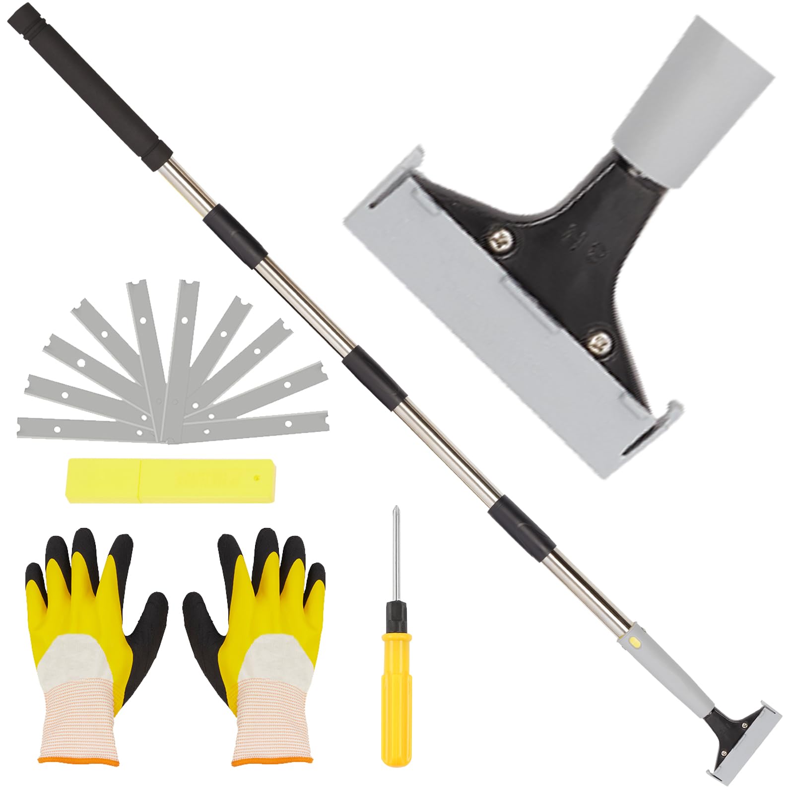 Amazon.com: Frebuta Floor Scraper Long Handle Heavy Duty,31 to 61Inch ...