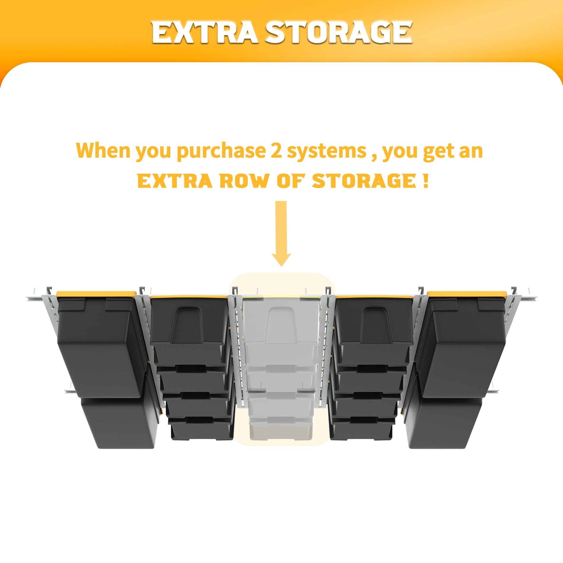 Snapklik.com : WALMANN Overhead Tote Storage Rail System, Garage ...