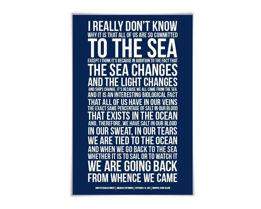 Amazon.com: John Fitzgerald Kennedy Ocean Speech Art Print. JFK ...
