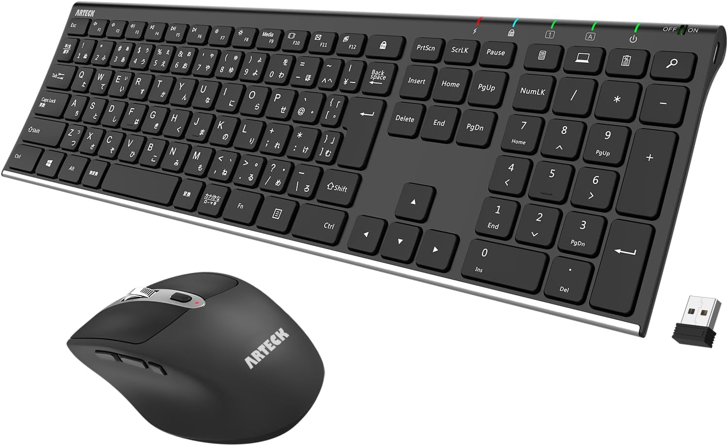 Amazon | Arteck Bluetooth キーボード マウス セット マルチペアリング 3つデバイスに同時接続できType-C 充電 ...