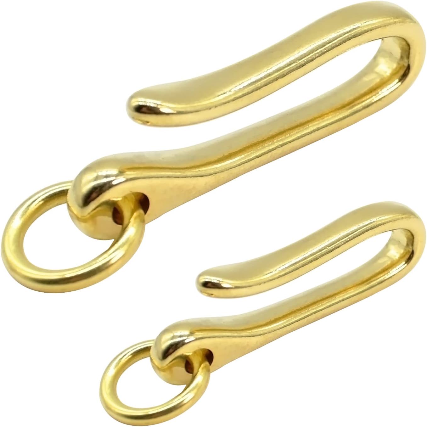 Amazon.com: Hotop 3 Pcs Belt Clip Key Rings Hook Keychain Solid Brass U ...