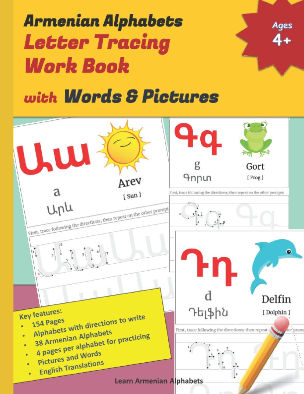 Buy Armenian Alphabets Letter Tracing Work Book with Words & Pictures ...