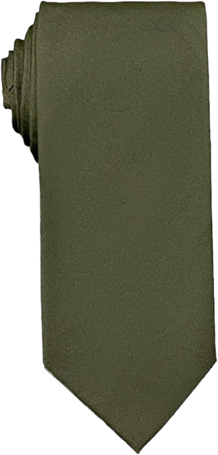 Mens Olive Green Tie - Olive Green Ties, Army Green Dark Olive Green Ties for Men Wedding ...