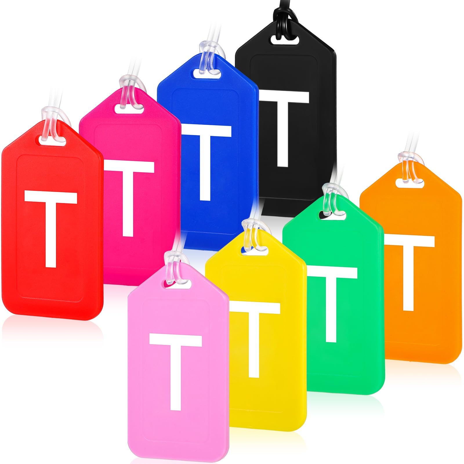 Amazon.com: Paterr 8 Pcs Bright Colored Initial Letter A-Z Luggage Tags ...