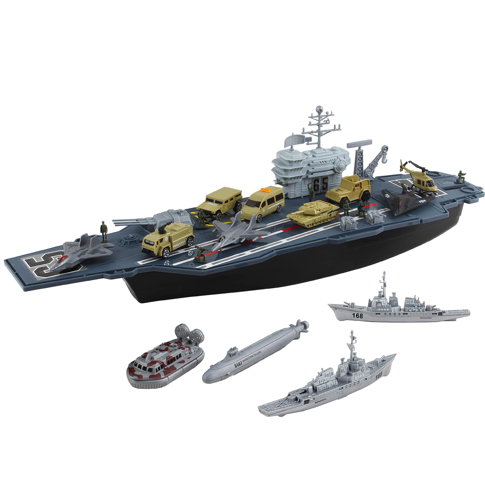 Buy deAO Model Ship Aircraft Carrier with Small Scale Model Planes ...