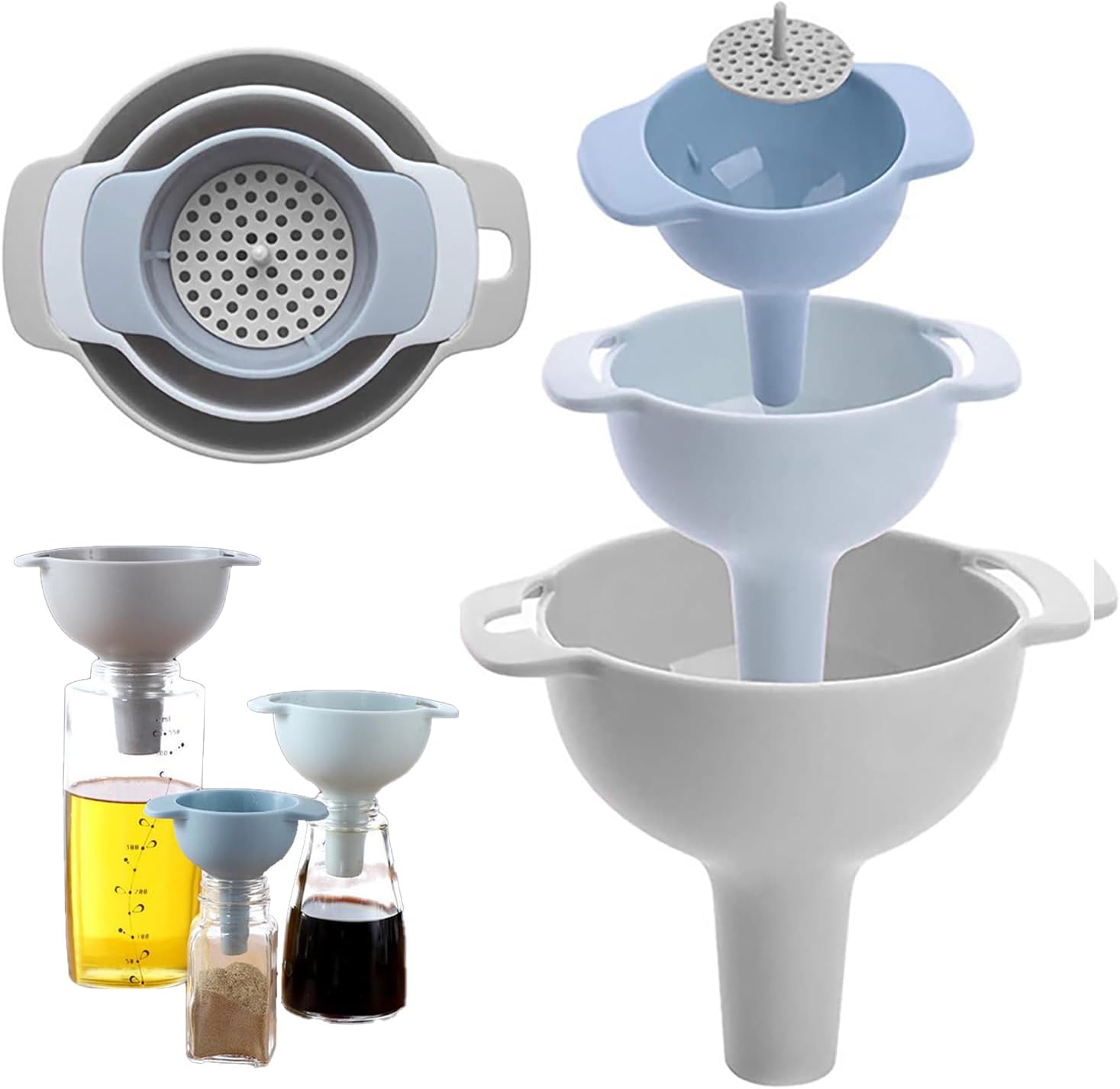 HOXHA Stainless Steel Kitchen Funnel for Essential/Cooking Oils, Food ...