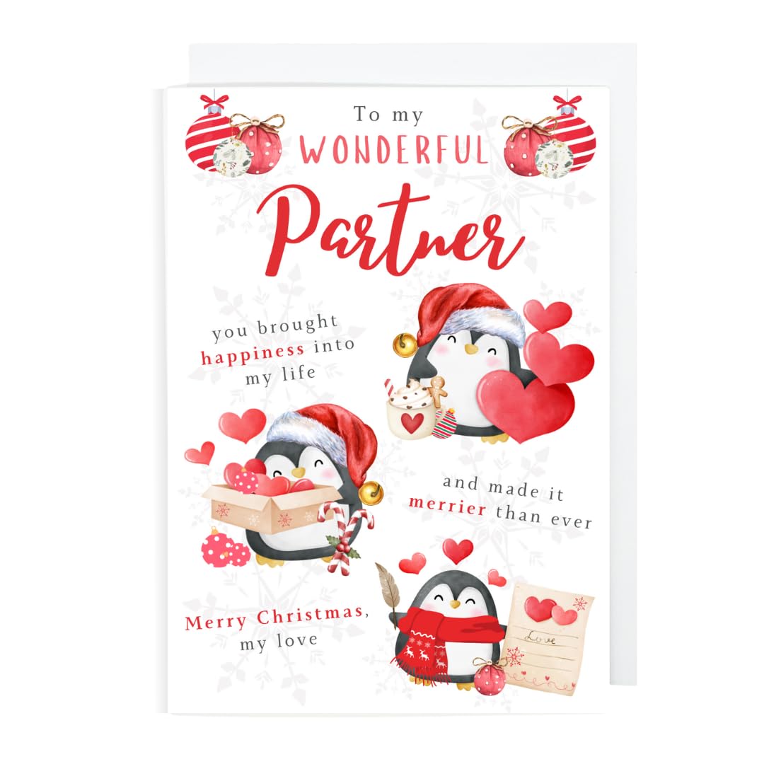 Second Ave Partner Romantic Love Penguin Christmas Xmas Holiday Festive ...