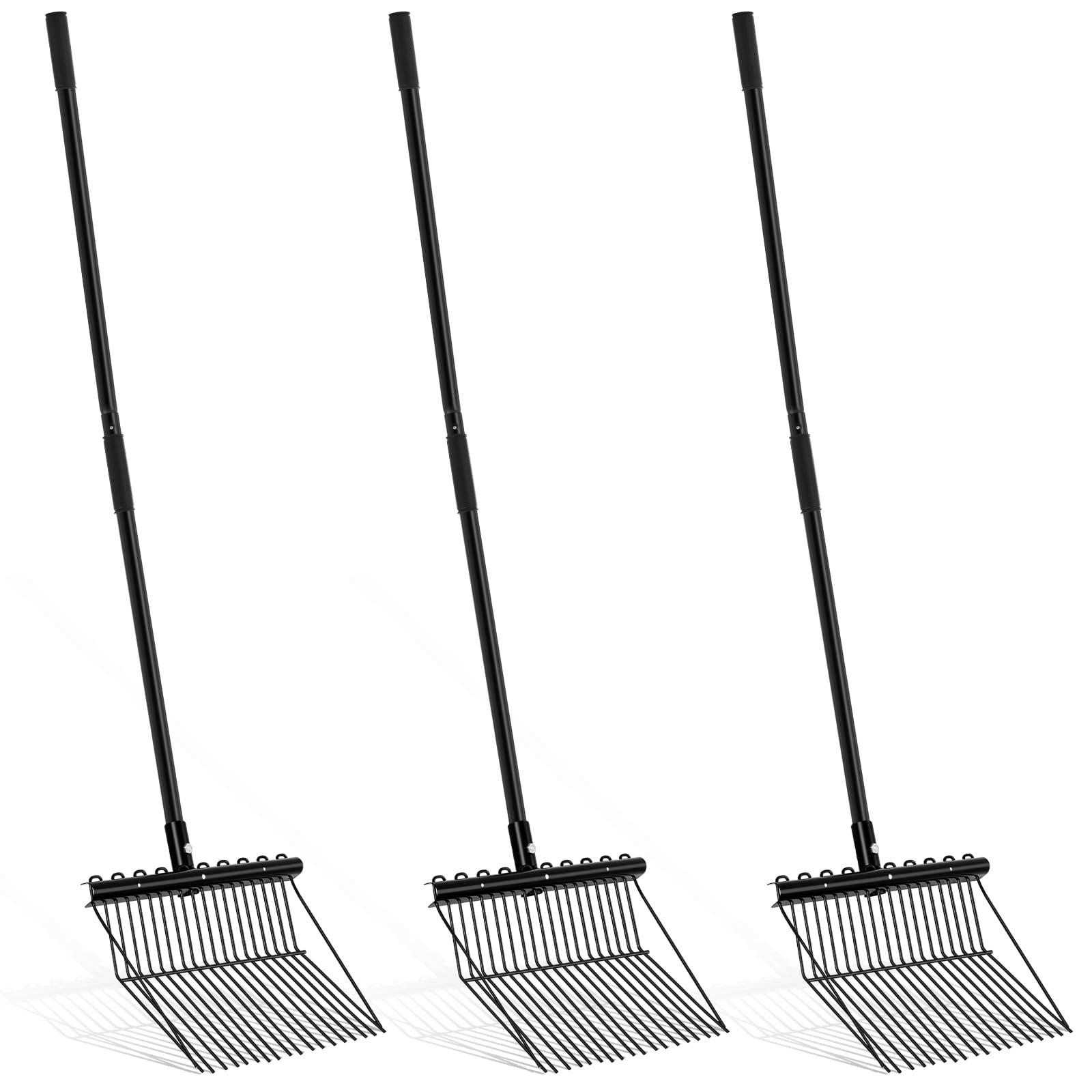 Amazon.com : Lasnten 3 Sets Metal Manure Fork with Long Metal Handle ...